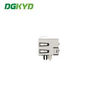 China RJ45 Cat6 Modular Jack 1x4 Ports 8P8C Shielded PCB Through Hole Connector 10/100/1000BASE-T for sale