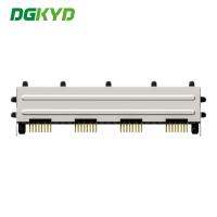 China RJ45 Cat6 Modular Jack 1x4 Ports 8P8C Shielded PCB Through Hole Connector 10/100/1000BASE-T for sale
