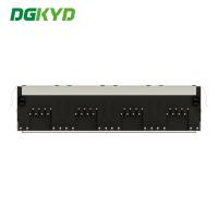China DGKYD 1x4 Port Shielded RJ45 Connector with LED 10/100/1000Base-T Industrial Modular Jack for sale