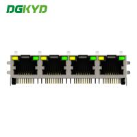 China DGKYD 1x4 Port Shielded RJ45 Connector with LED 10/100/1000Base-T Industrial Modular Jack for sale