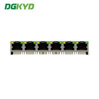 China 1x6 Port 180-Degree RJ45 Network Socket with LED - 100 Ohm Impedance, 265℃ Solder Compatible for sale