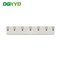 China RJ45 Cat6 Modular Jack 1x6 Ports 8P8C Shielded Through Hole PCB Female Connector 1000BASE-T for sale