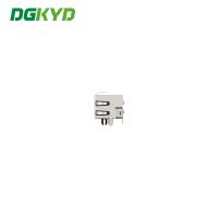 China RJ45 Cat6 Modular Jack 1x6 Ports 8P8C Shielded Through Hole PCB Female Connector 1000BASE-T for sale