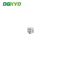 China RJ45 Cat5 1x8 Multi Port Modular Jack with EMI Finger Shield Without LED DGKYD561888HWA1DY1022 for sale