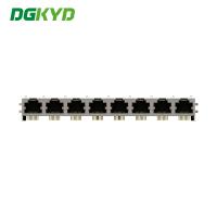 China RJ45 Cat5 1x8 Multi Port Modular Jack with EMI Finger Shield Without LED DGKYD561888HWA1DY1022 for sale