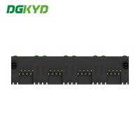 China DGKYD 1x4 RJ45 Female Connector with LED All Plastic 10/100/1000Base-T Unshielded for sale