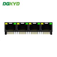 China DGKYD 1x4 RJ45 Female Connector with LED All Plastic 10/100/1000Base-T Unshielded for sale