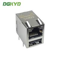 China DGKYD611U2B203DA2WDDB Gigabit RJ45 + USB 2.0 Connector with Filter - 265℃ Wave Soldering, -40℃ to 85℃ Operating Range for sale