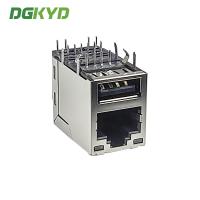 China DGKYD611U2B203DA2WDDB Gigabit RJ45 + USB 2.0 Connector with Filter - 265℃ Wave Soldering, -40℃ to 85℃ Operating Range for sale