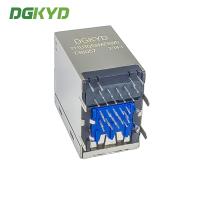 China RJ45 Connector with Dual USB 3.0 Sockets - Gigabit Network Interface 10/100/1000BASE-T with 30u Gold Plating for sale