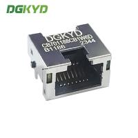 China Low Profile RJ45 Female Connector 8P8C Inline SMT with 10/100/1000BASE-T Support and -40℃ to 85℃ Operating Range for sale