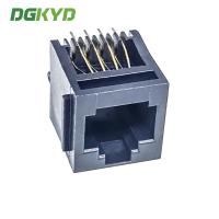 China Vertical RJ45 PCB Socket 8-Pin DIP Ethernet Connector 1x1 Port 10/100/1000BASE-T/TX Through Hole for sale
