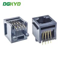 China Vertical RJ45 PCB Socket 8-Pin DIP Ethernet Connector 1x1 Port 10/100/1000BASE-T/TX Through Hole for sale