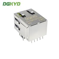 China Horizontal RJ45 Interface Gigabit Ethernet Connector Dual Color Light Network Interface DGKYD211Q072FF5A4D for sale