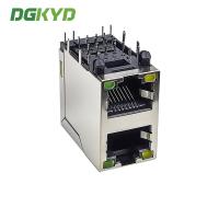 China DGKYD 2x1 RJ45 Modular Jack Connector 90 Degree Side Entry with LED 8P8C Through Hole for sale
