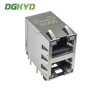 China 2x1 Dual Port RJ45 Connector with LED Wing Type Short Body 8P8C Unshielded for sale