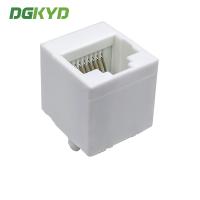 China DGKYD 8P8C RJ45 Connector Vertical PCB Mount Socket - 8 Position, 1000BASE-T Compatible, White PA46 Housing for sale