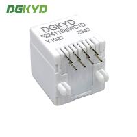 China DGKYD 8P8C RJ45 Connector Vertical PCB Mount Socket - 8 Position, 1000BASE-T Compatible, White PA46 Housing for sale