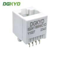 China DGKYD 8P8C RJ45 Connector Vertical PCB Mount Socket - 8 Position, 1000BASE-T Compatible, White PA46 Housing for sale