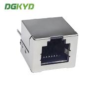 China DGKYD RJ11 6P6C Connector 180° Vertical Shielded Modular Jack 1x1 Through Hole for sale