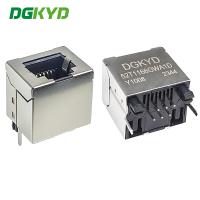 China DGKYD RJ11 6P6C Connector 180° Vertical Shielded Modular Jack 1x1 Through Hole for sale