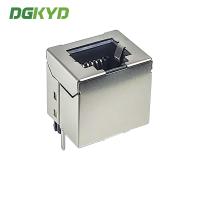 China DGKYD RJ11 6P6C Connector 180° Vertical Shielded Modular Jack 1x1 Through Hole for sale