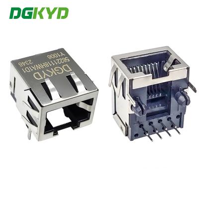 China RJ45 Single Port Connector TAB-UP 8P8C Network Socket Without Filter 10/100/1000BASE-T for sale