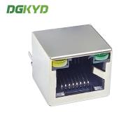 China DGKYD52T1188AB1A1DY1 8P8C RJ45 Connector 180° Vertical Interface Shielded with 8 Positions and Gold Plating Options for sale