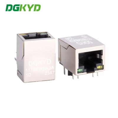 China RJ45 Ethernet Connector 8p8c Metal Shield Modular Jack with 10/100/1000 BASE-T Performance and Gold 6μ Contact Plating for sale