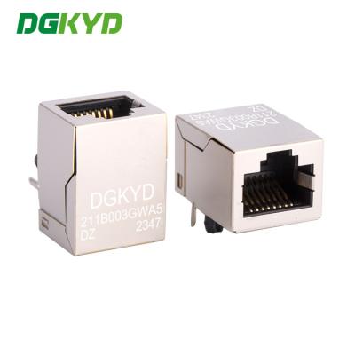 China Single Cell RJ45 With Filter Socket 100M Crystal Head Interface 8-Position Modular Jack DGKYD211B003GWA5DZ for sale