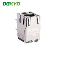 China KRJ-21USBNL Rj45 8p8c Modular Connector USB2.0 Socket Integrated With 100Mbps Network Interface Tab Up for sale