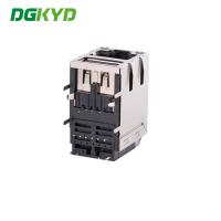 China KRJ-21USBNL Rj45 8p8c Modular Connector USB2.0 Socket Integrated With 100Mbps Network Interface Tab Up for sale
