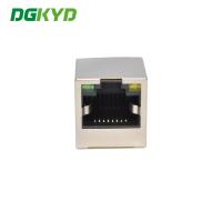 China 180 Degree Direct Insertion RJ45 8P8C Connector with LED - 10/100/1000BASE-T, 265℃ Wave Soldering, -40℃ to 85℃ Operating Range for sale