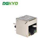 China 180 Degree Direct Insertion RJ45 8P8C Connector with LED - 10/100/1000BASE-T, 265℃ Wave Soldering, -40℃ to 85℃ Operating Range for sale
