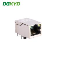 China KRJ-098GNL Shielded RJ45 Connector with Light Strip - 100Mbps Speed, 8-Position Side Entry Design for sale