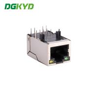 China KRJ-098GNL Shielded RJ45 Connector with Light Strip - 100Mbps Speed, 8-Position Side Entry Design for sale