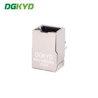 China KRJ-098GNL Shielded RJ45 Connector with Light Strip - 100Mbps Speed, 8-Position Side Entry Design for sale