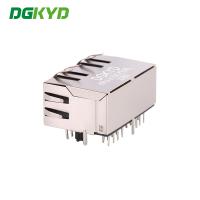 China KRJ-215GYENL 2-Port RJ45 Connector with Integrated Filter 100Mbps Ethernet Interface 21.05mm Length for sale