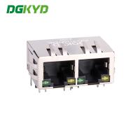 China KRJ-215GYENL 2-Port RJ45 Connector with Integrated Filter 100Mbps Ethernet Interface 21.05mm Length for sale