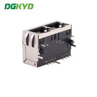 China KRJ-215GYENL 2-Port RJ45 Connector with Integrated Filter 100Mbps Ethernet Interface 21.05mm Length for sale