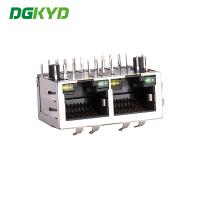 China KRJ-215GYENL 2-Port RJ45 Connector with Integrated Filter 100Mbps Ethernet Interface 21.05mm Length for sale