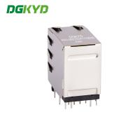 China KRJ-5921S2X1YGENL 2x1 Dual Port RJ45 Connector Shielded Right Angle with LED 8P8C for sale