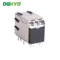 China KRJ-008QGYGUSBNL Metal Shield USB RJ45 90-Degree Connector with Gigabit Filter and LED Indicators - 29.0mm Length, 0℃ to +70℃ Operating Range for sale