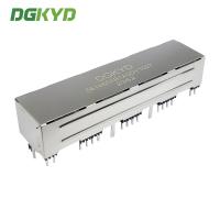 China DGKYD RJ45 4 Port Connector 8P8C Modular Jack Shielded Through Hole 10/100/1000 Base-T for sale