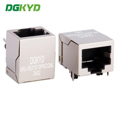 China KRJ-5621S10P8CQNL RJ45 Connector Network Interface 10P8C Shielded Without Light And Filter Communication Interface for sale