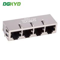China KRJ-405BNL RJ45 4-Port Network Connector 100Mbps with Integrated Filter 21.3mm Right Angle Mount for sale