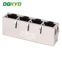China KRJ-405BNL RJ45 4-Port Network Connector 100Mbps with Integrated Filter 21.3mm Right Angle Mount for sale