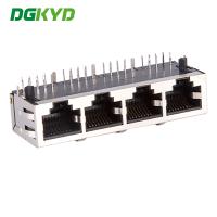 China KRJ-405BNL RJ45 4-Port Network Connector 100Mbps with Integrated Filter 21.3mm Right Angle Mount for sale