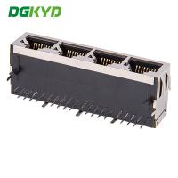China KRJ-405BNL RJ45 4-Port Network Connector 100Mbps with Integrated Filter 21.3mm Right Angle Mount for sale