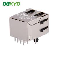 China KRJ-H001WDENL RJ45 Ethernet Socket 100M with Integrated Magnetics, 8-Pin Cat5 Through Hole Connector for sale